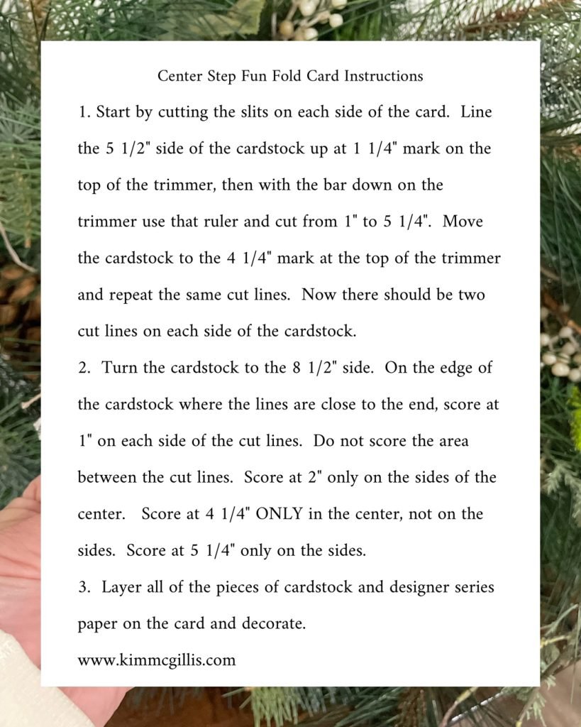 Center Step Fun Fold Card Instructions - Kim McGillis
